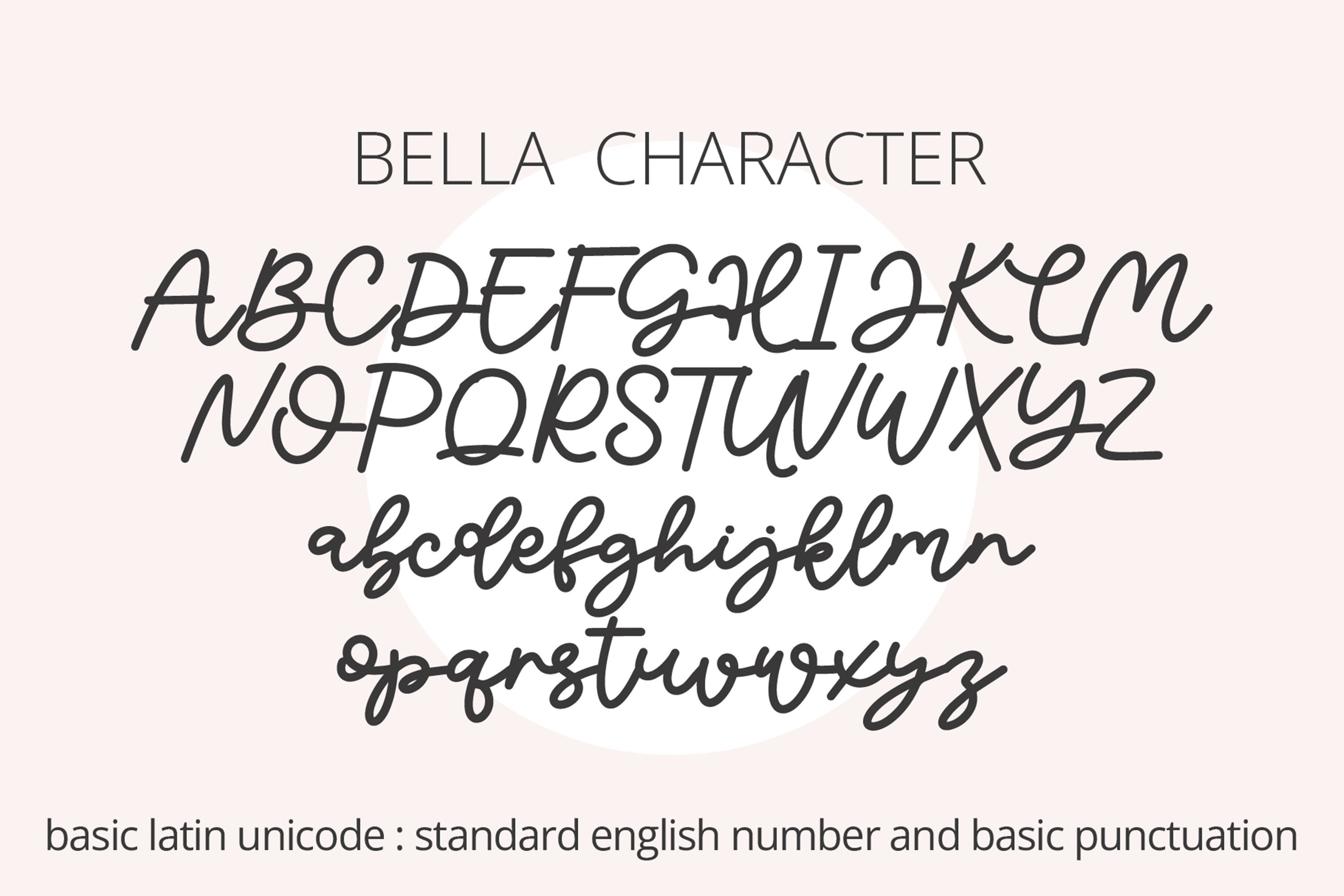 Bella Font Monoline Handwritten Script Font, Cursive Font, Modern Calligraphy, Cricut Fonts ...