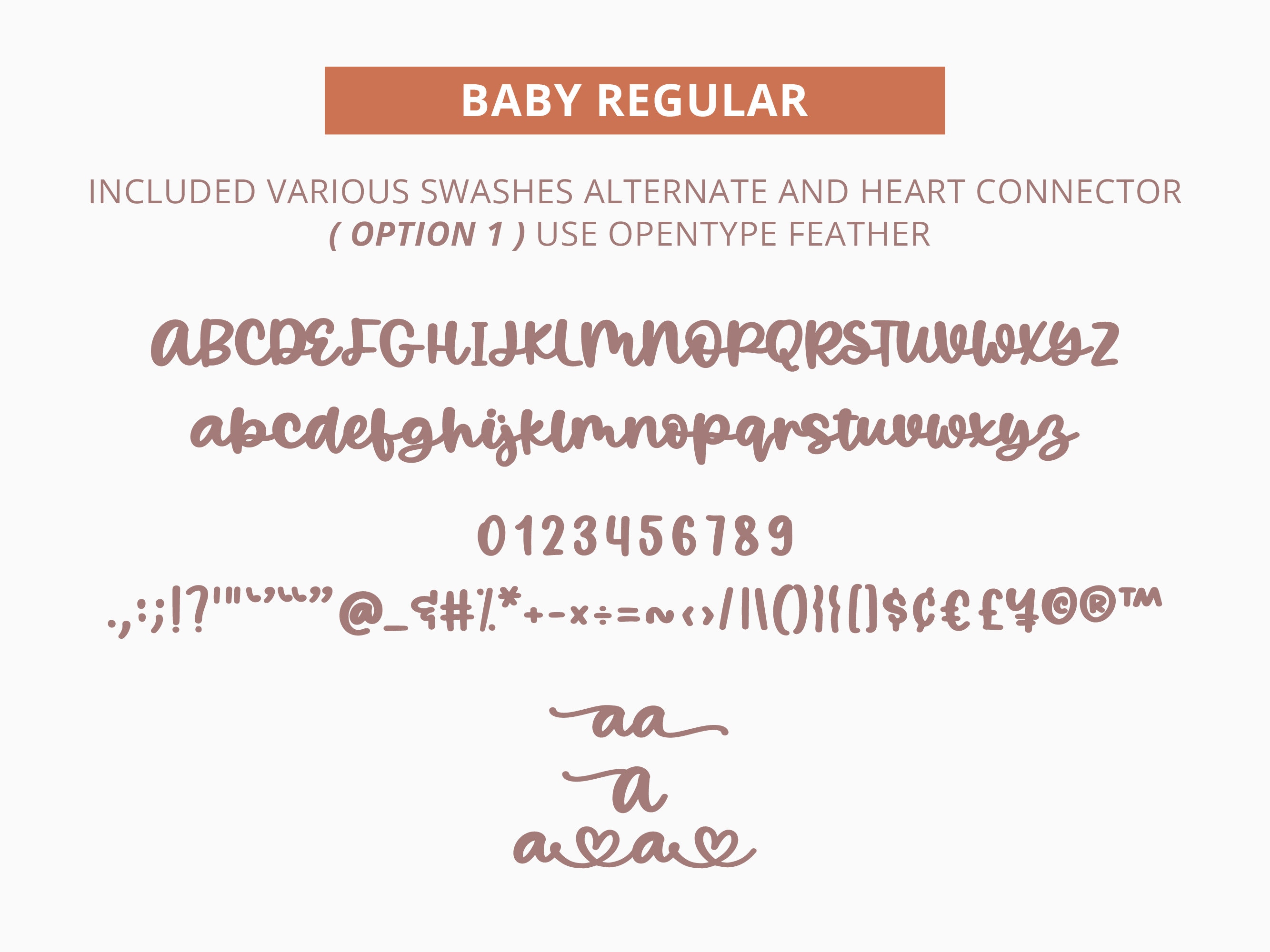 Connecting Heart Font With Tails, Thick Cursive SVG Fonts, Baby Script ...