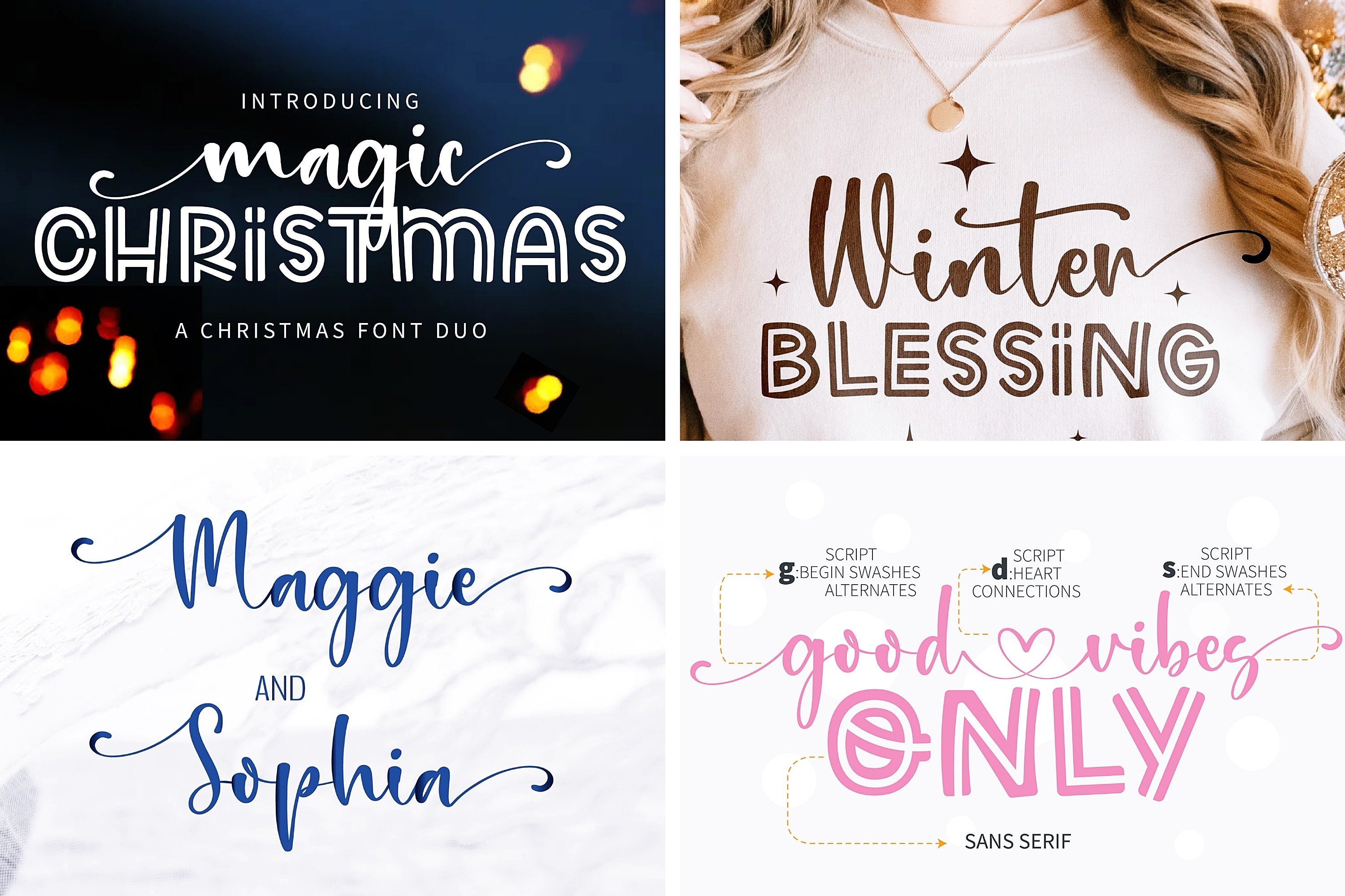 Christmas Font Bundle Cricut Font Bundle, Script Fonts, Cricut Fonts ...