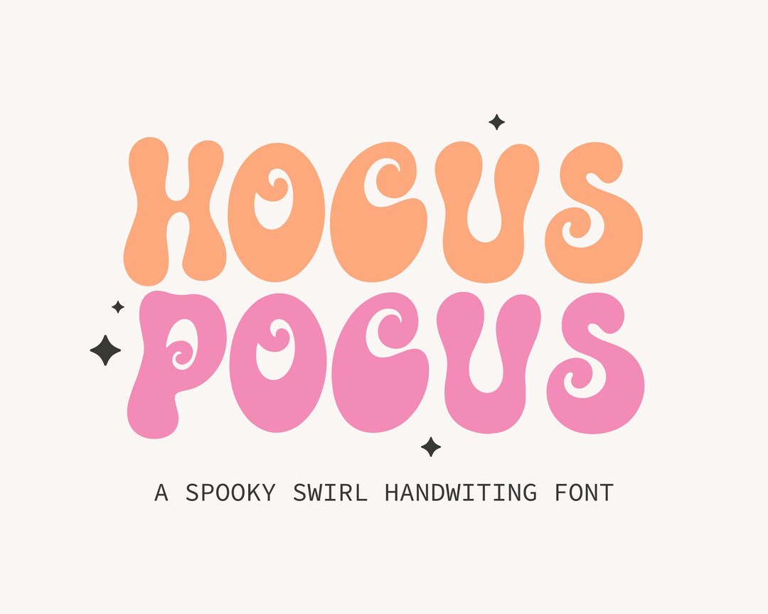Cute Halloween Font, Groovy Font, Swirl Font, Boho Font, Spooky Cute ...