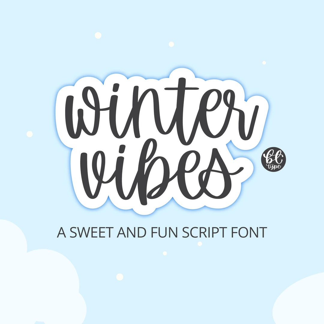 Winter Vibes Font – Cursive Script for Cricut (digital Download) - Etsy