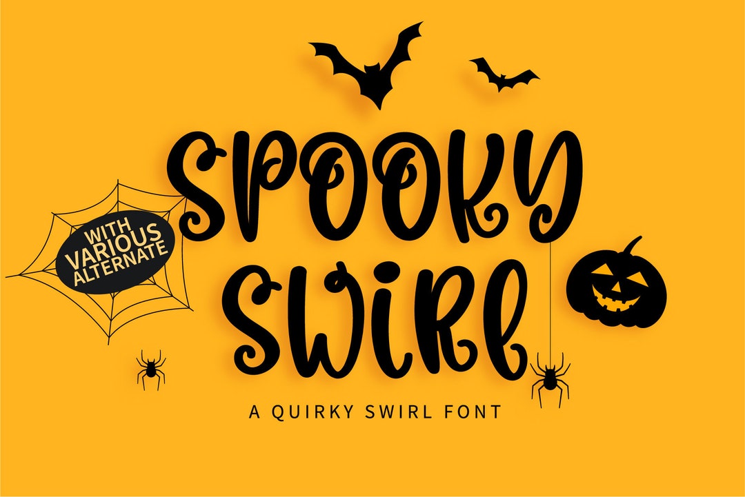 Spooky Swirl Font Groovy Font, Halloween Font, Boho Font, Spooky Font ...