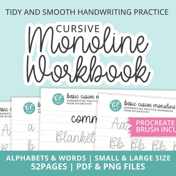 Monoline Practice Sheet - Etsy