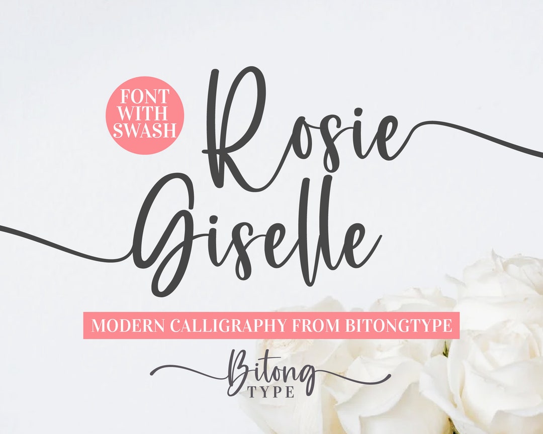 Rosie Giselle Font Handwritten Script Font, Cursive Font, Modern Font, Calligraphy, Cricut Fonts ...