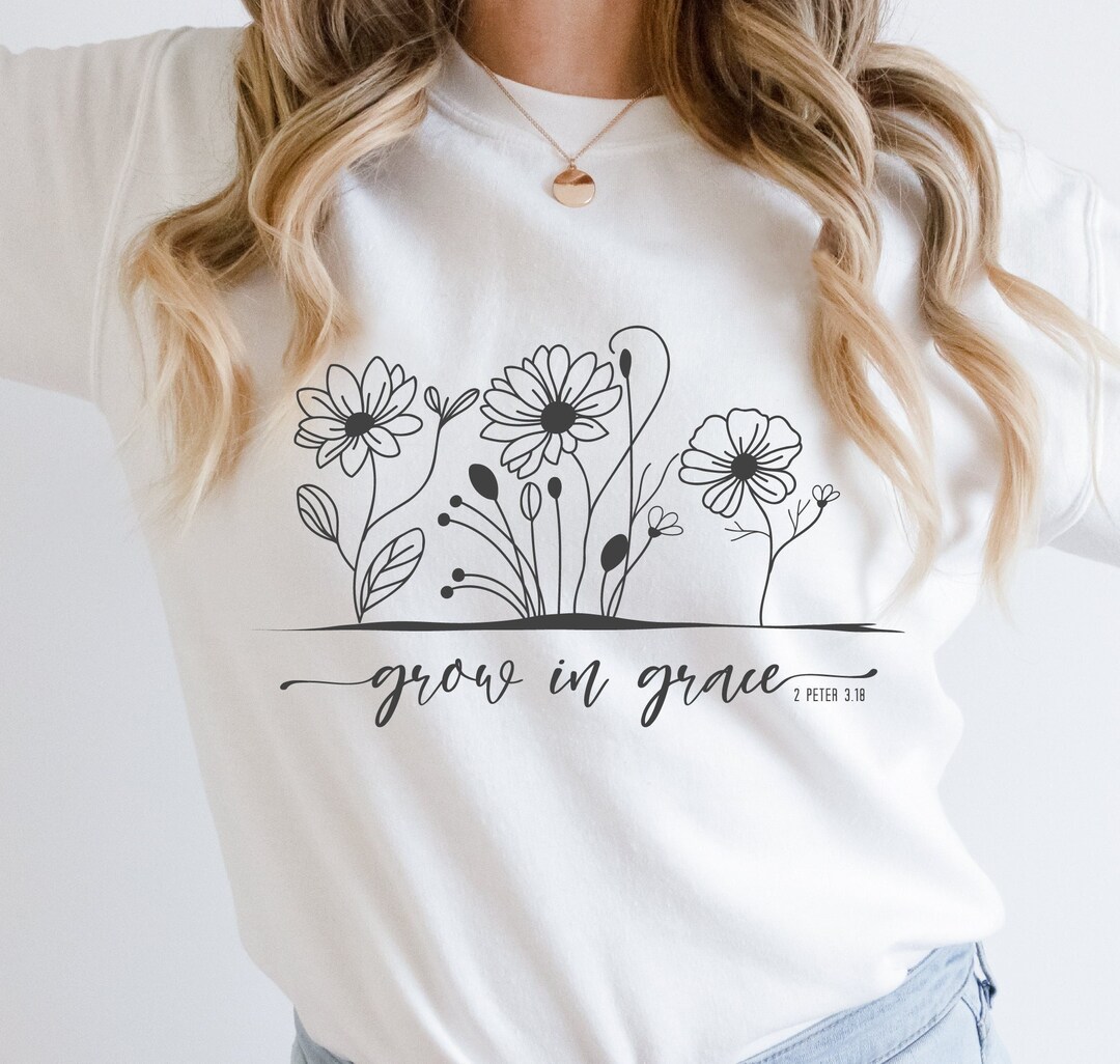 Grow in Grace Svg Wildflower Svg Plant Svt Christian Svg - Etsy México