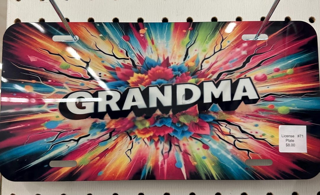 New License Plate Grandma - Etsy