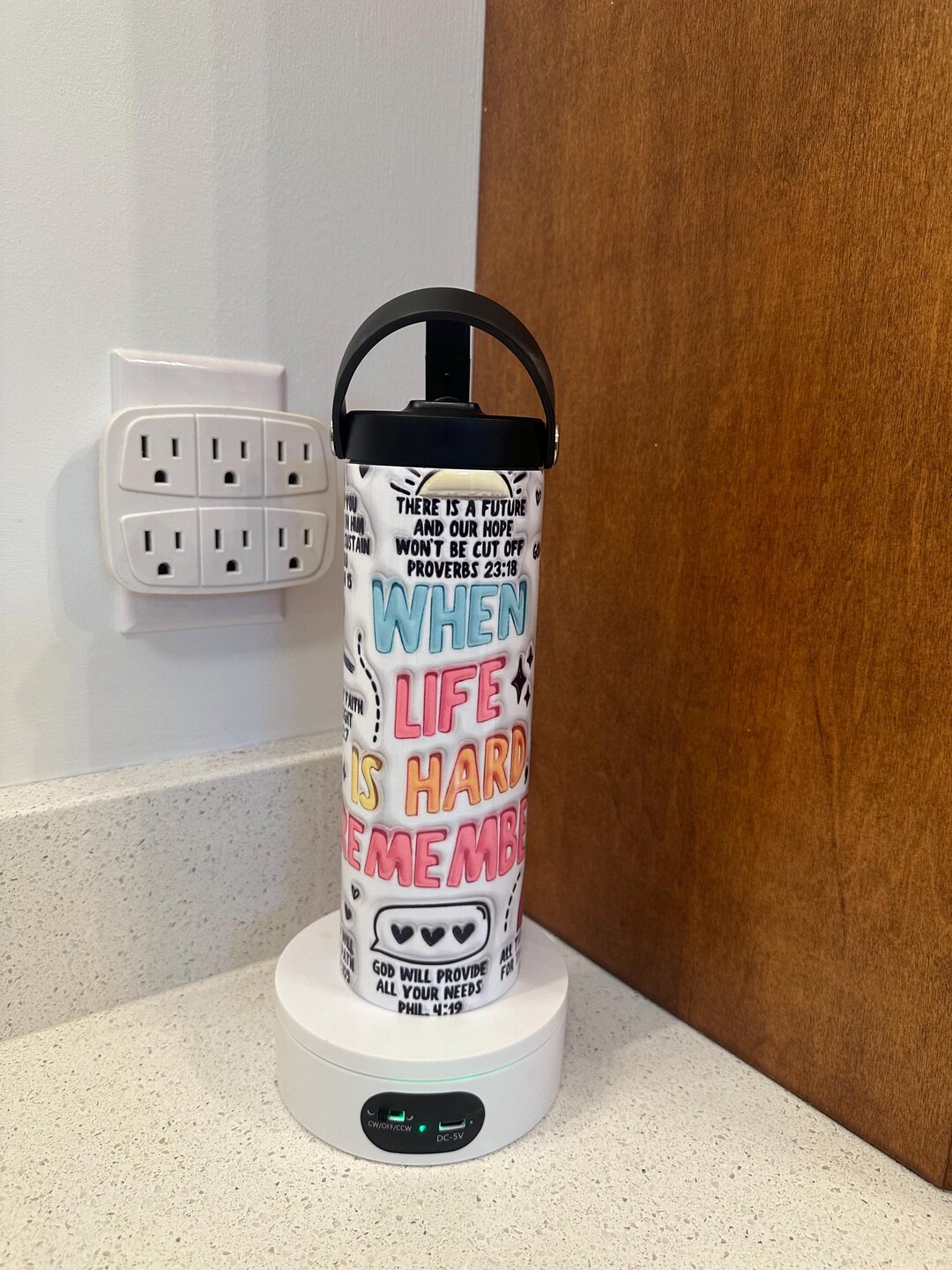 New 22oz Tumbler, With Flip Straw. “jesus Bible Versus” Holds Ice 24 ...