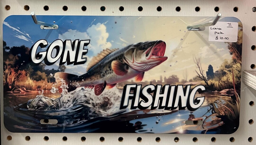 New License Plate Fishing “gone Fishing” - Etsy