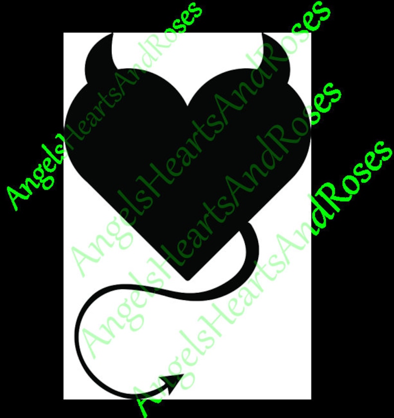 Download Printable Devil Heart Silhouette SVG Vector Downloadable Art ...