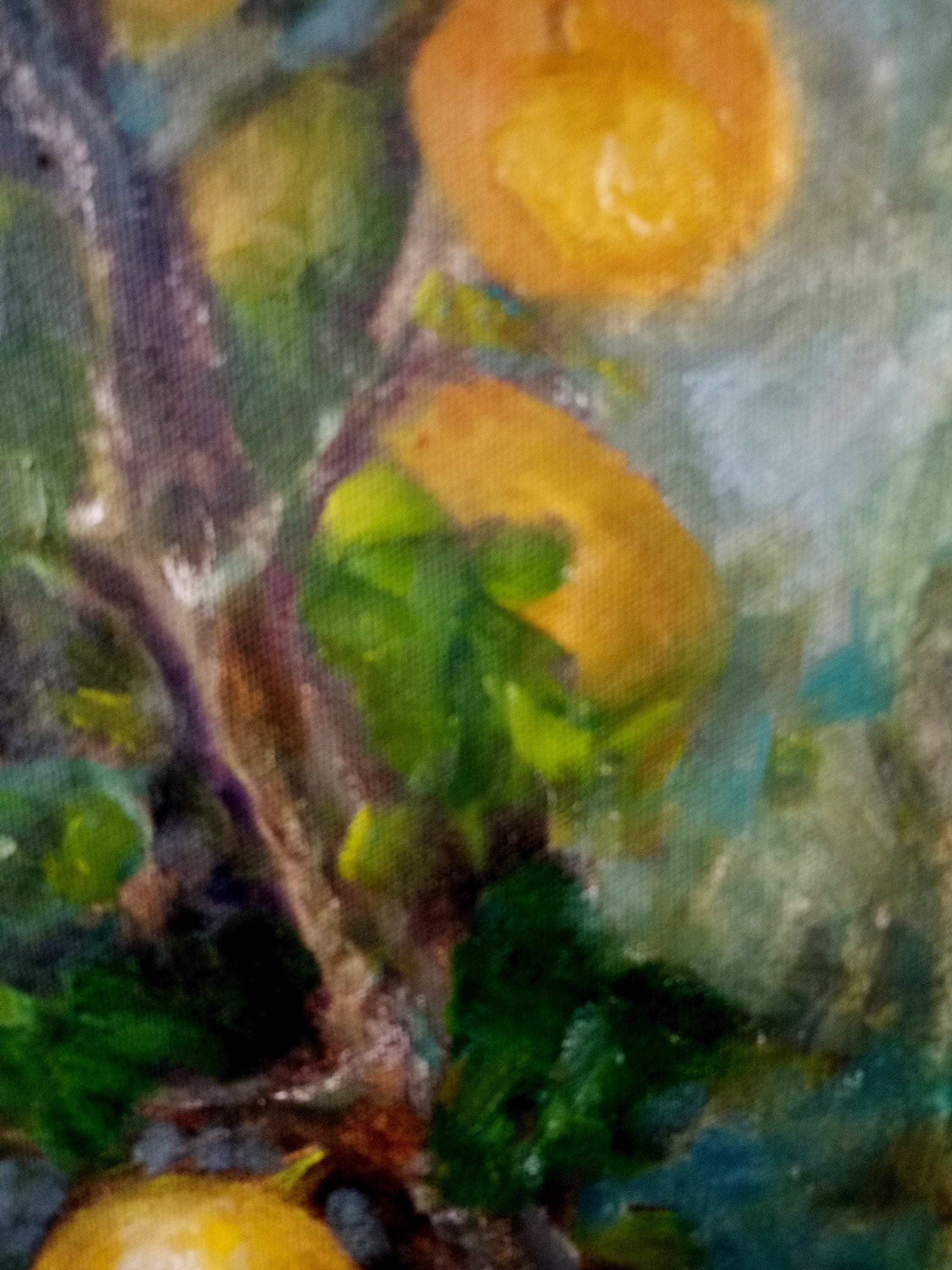 Lemon Tree Painting Fruit Original Art 16 by 24 Inches Oil Painting on ...