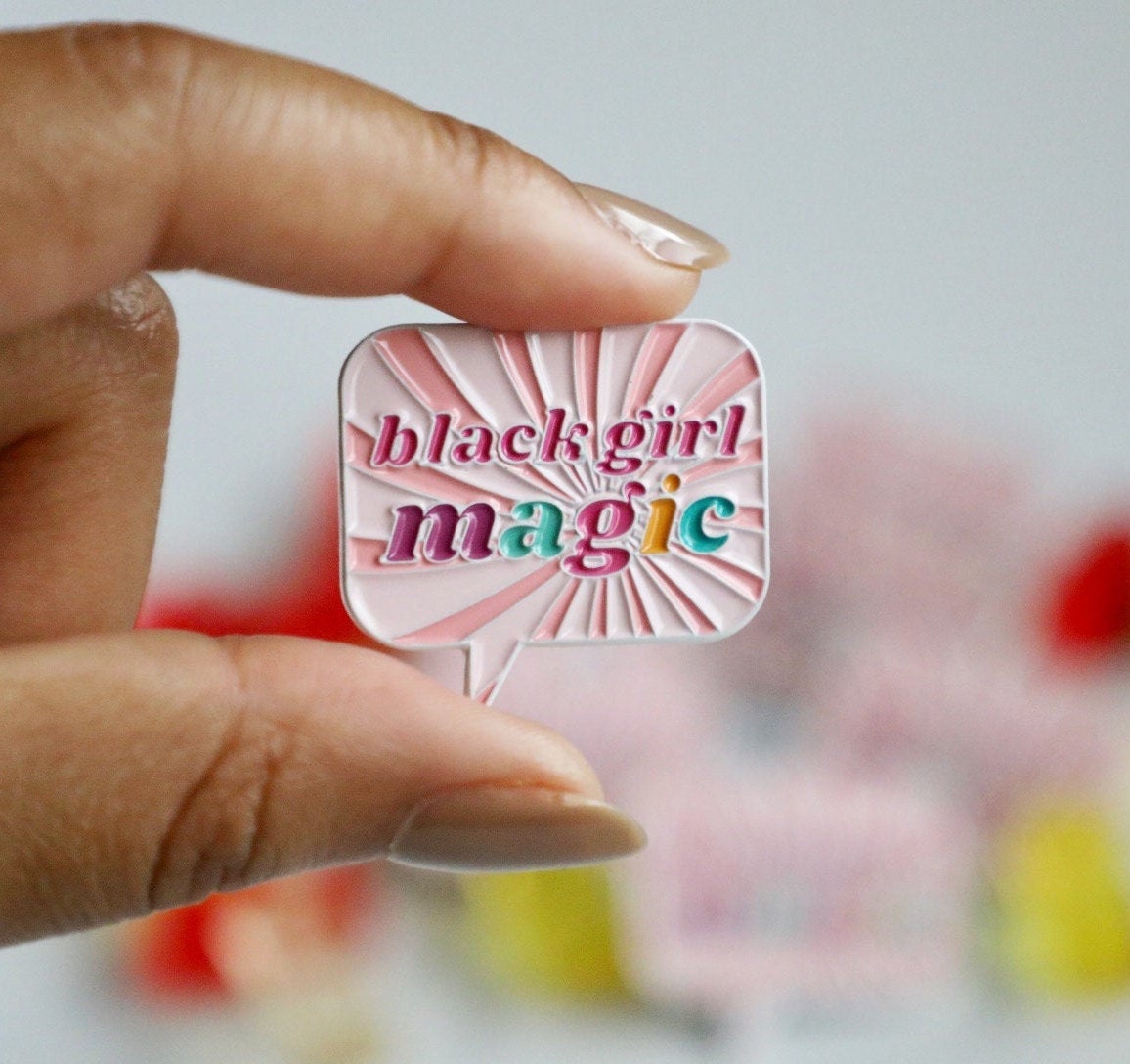Black Girl Magic Retro Enamel Pin - Etsy