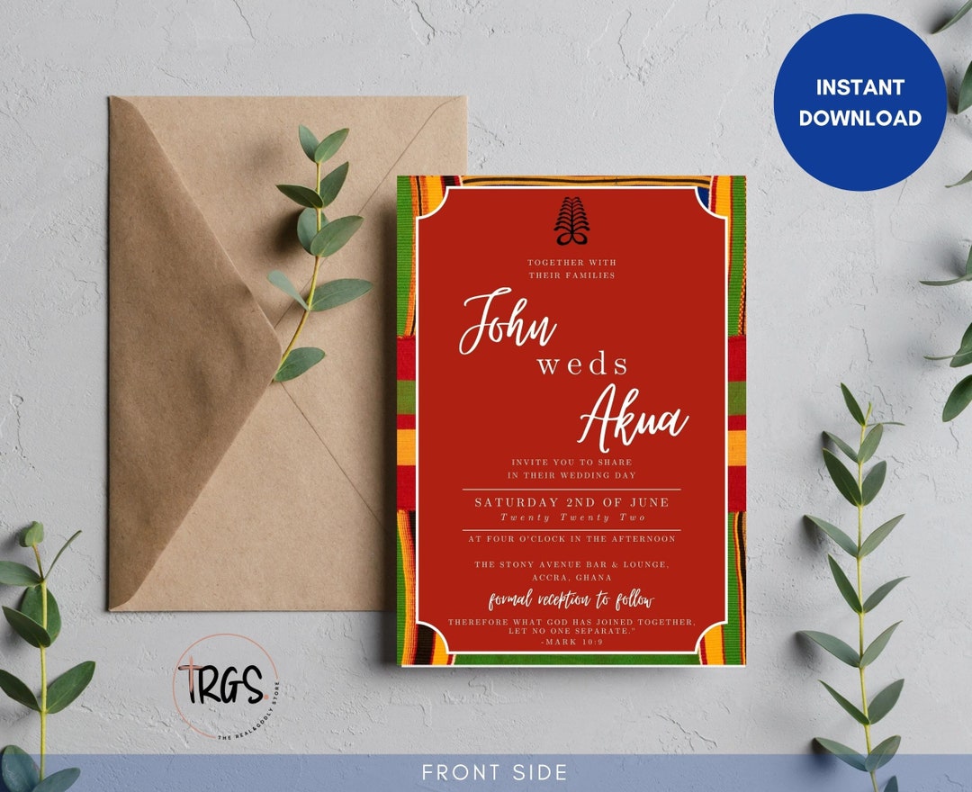 African Traditional Wedding Invitation | Program Timeline | Traditional ...