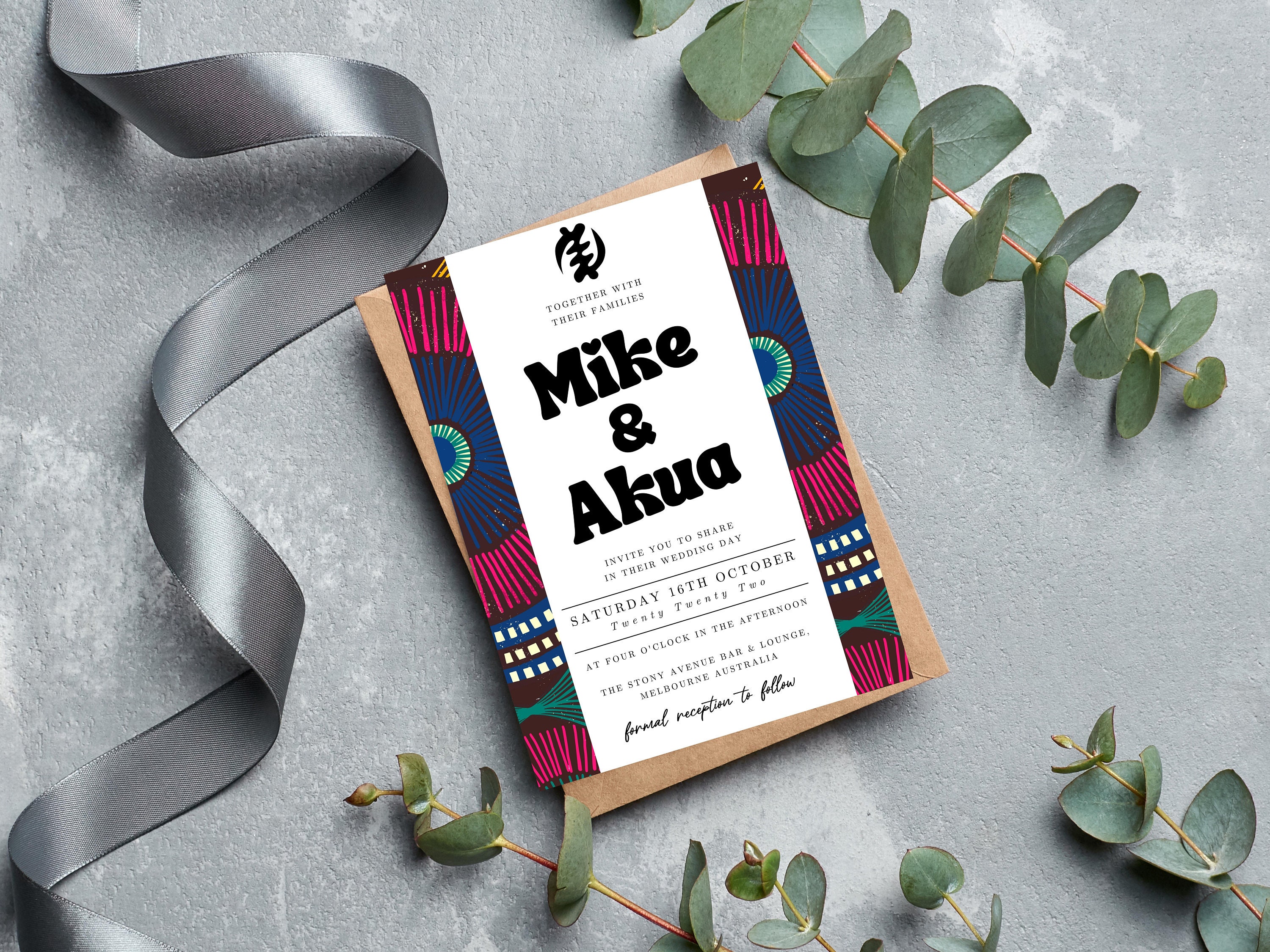 African Wedding Invitation, African Wedding Printable, African Style ...