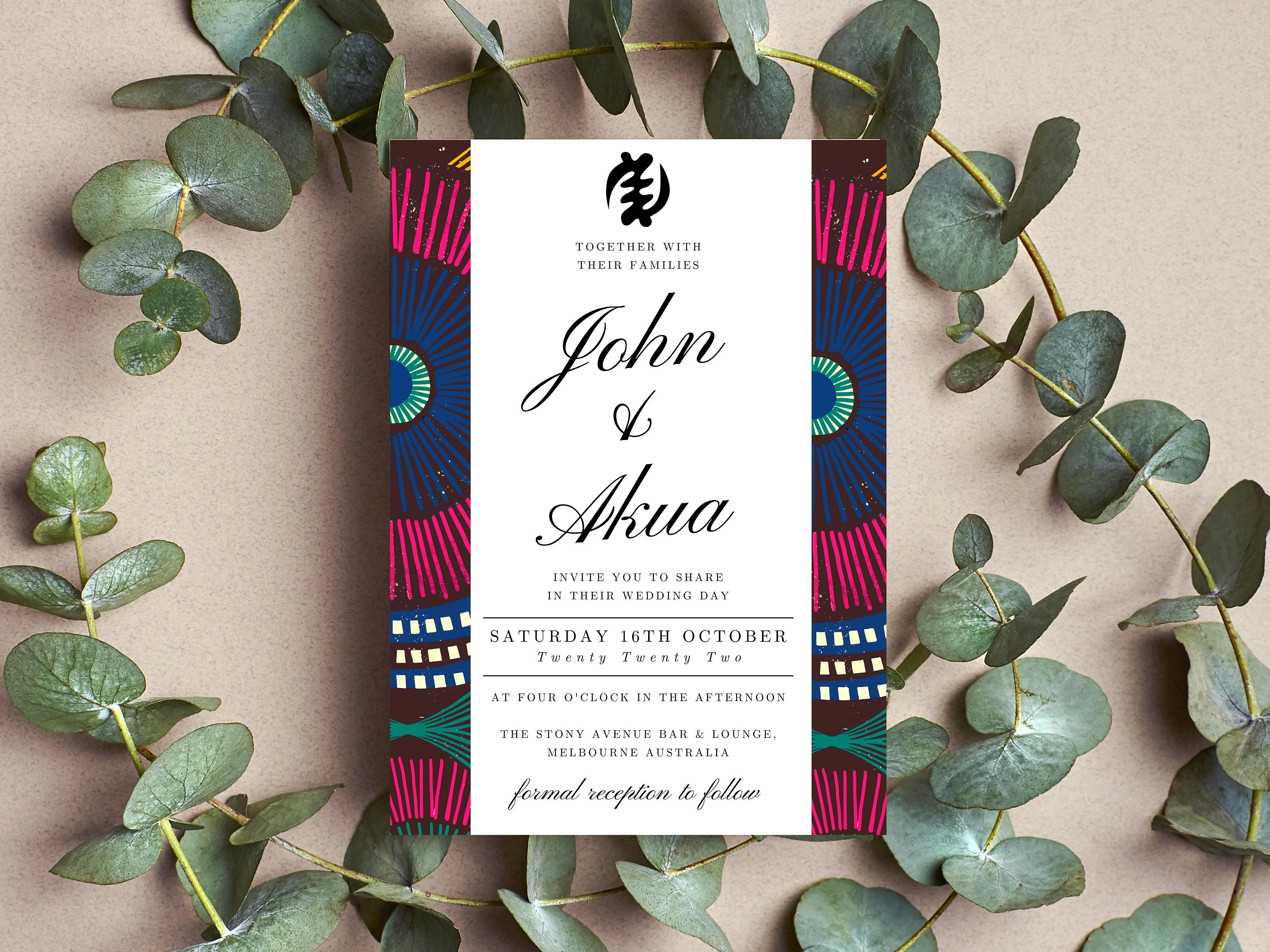 African Wedding Invitation, African Wedding Printable, African Style ...