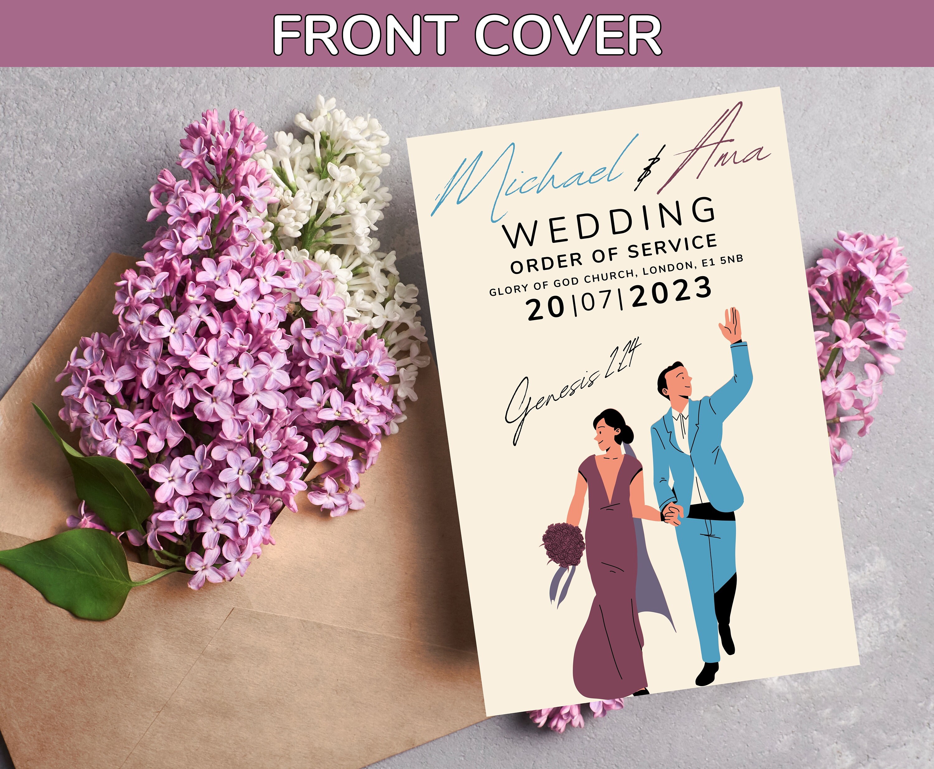 Christian Wedding Program Template | Church Wedding Program | Order of ...