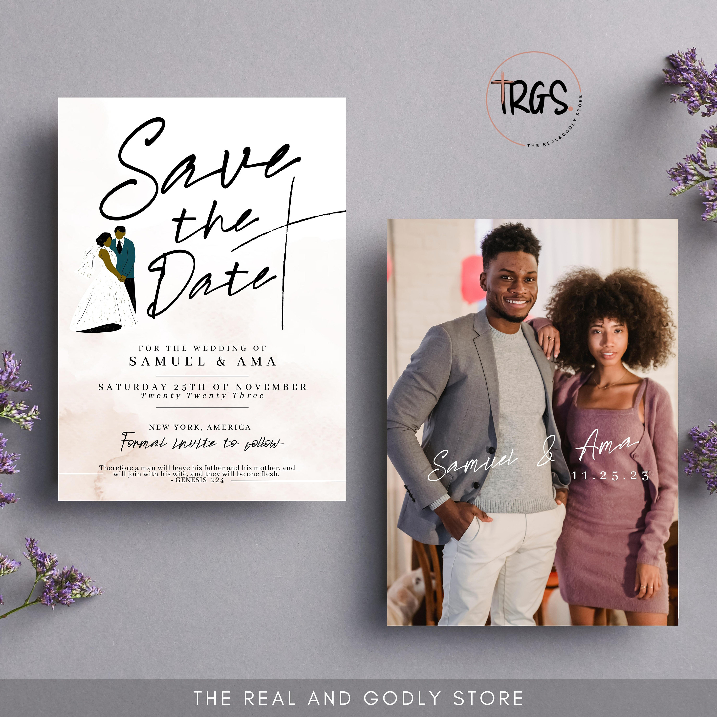 Christian Save the Date Card, Printable Save the Date Card, Canva ...