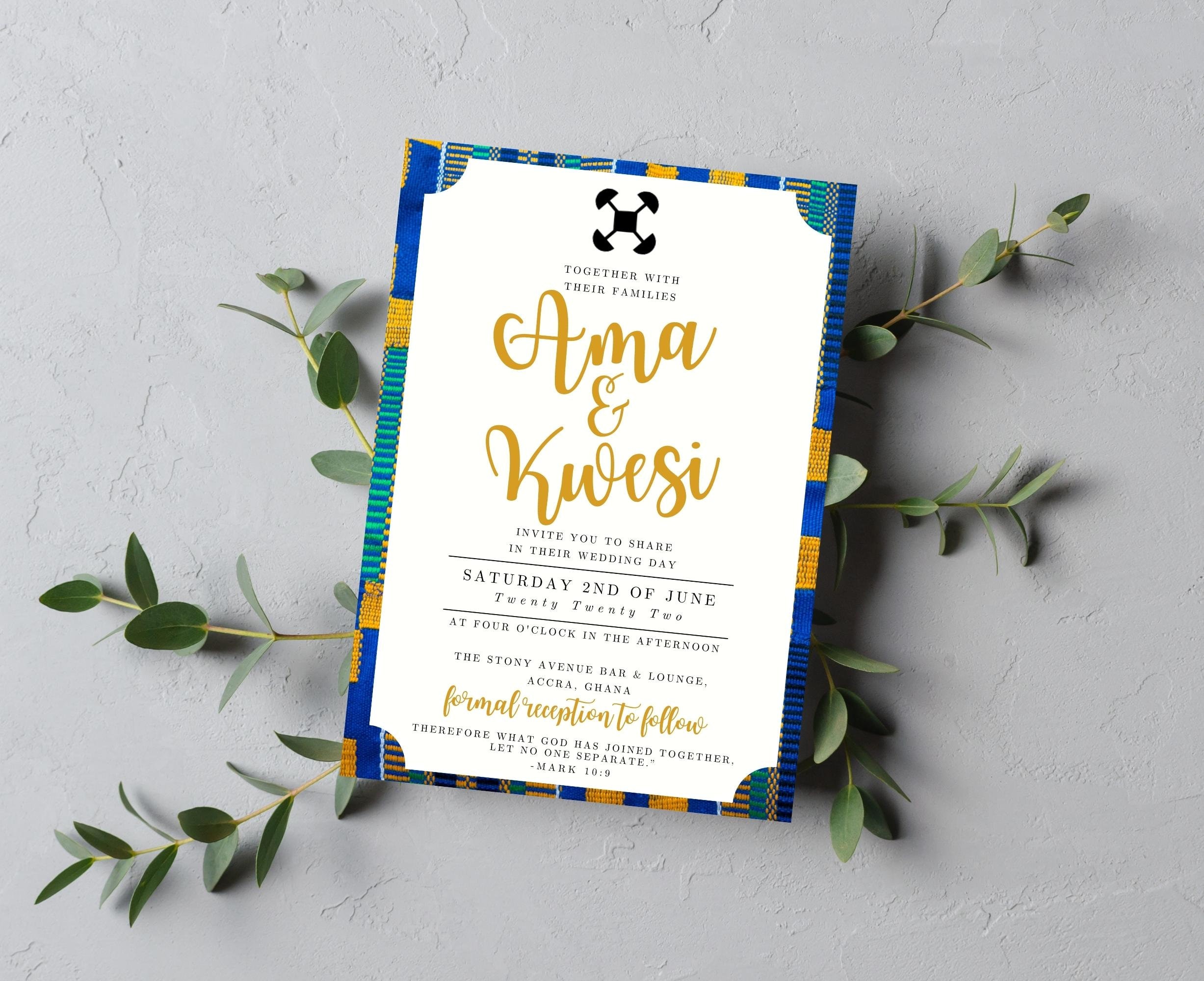 African Wedding Invitation | Wedding Stationery | Traditional Wedding ...