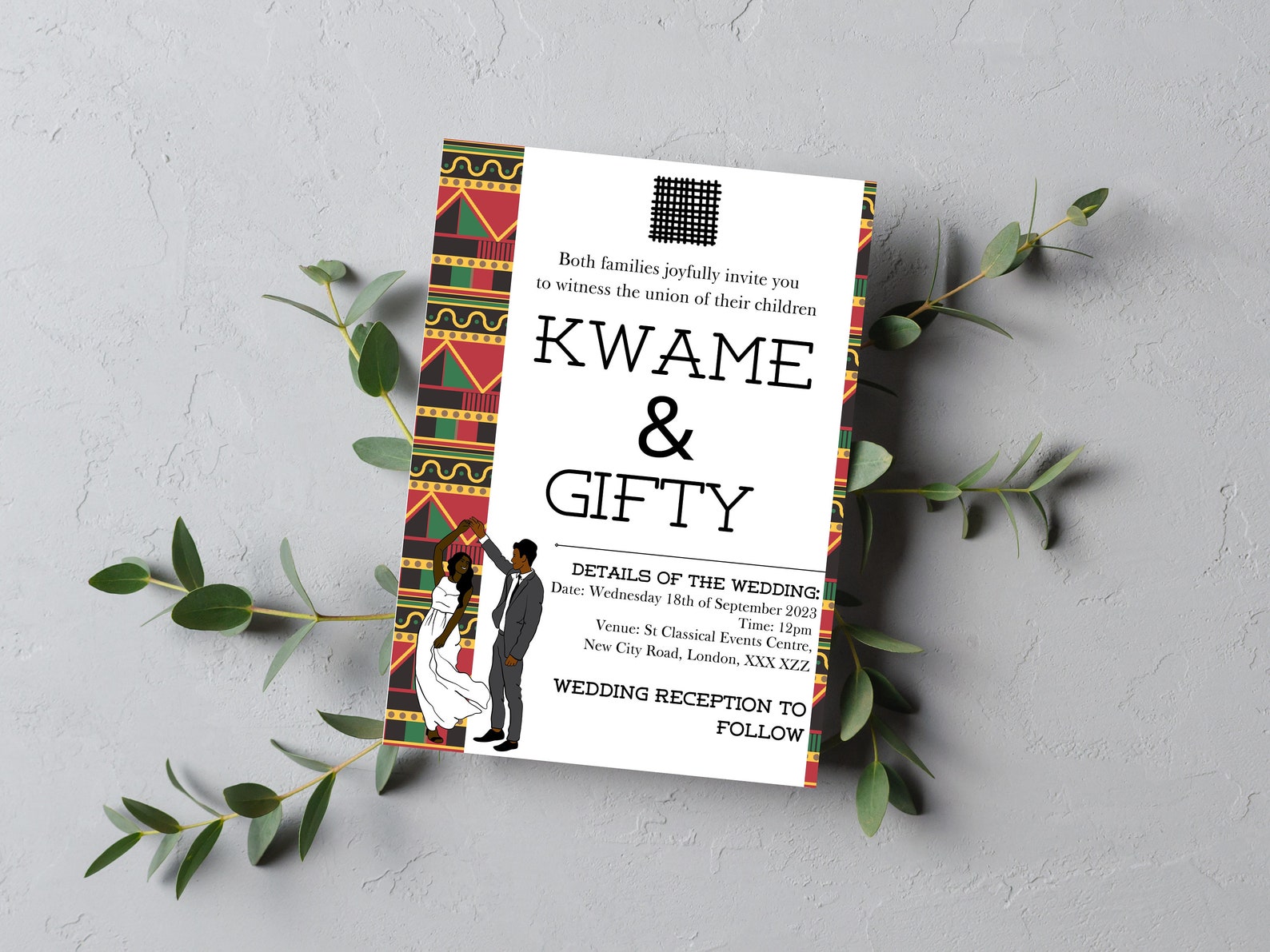 African Kente Wedding Card | African Wedding Invitations | African ...
