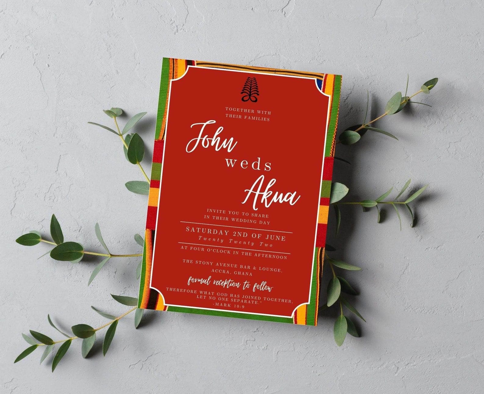 African Traditional Wedding Invitation | Program Timeline | Traditional ...
