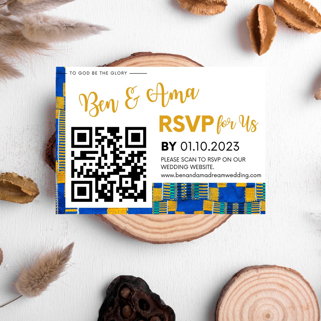 African Rsvp Card African Cards African Wedding Card Rsvp Postcards Diy ...