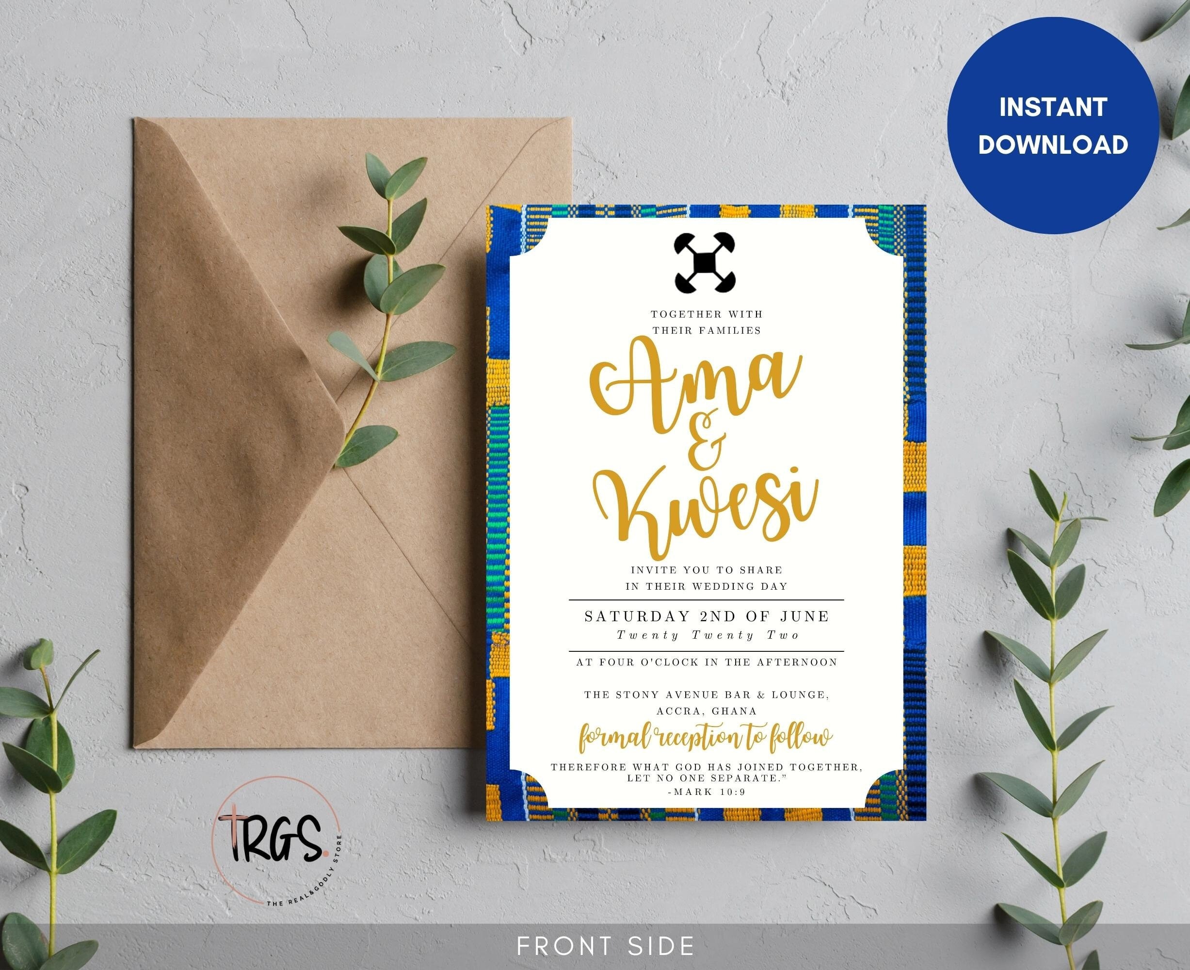 African Wedding Invitation | Wedding Stationery | Traditional Wedding ...