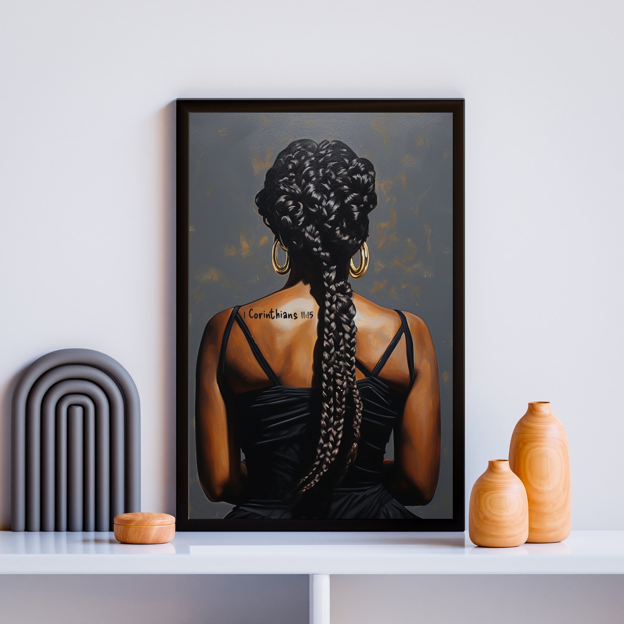 Black Woman Braids Art | Poster Instant Download | Afro Wall Art ...