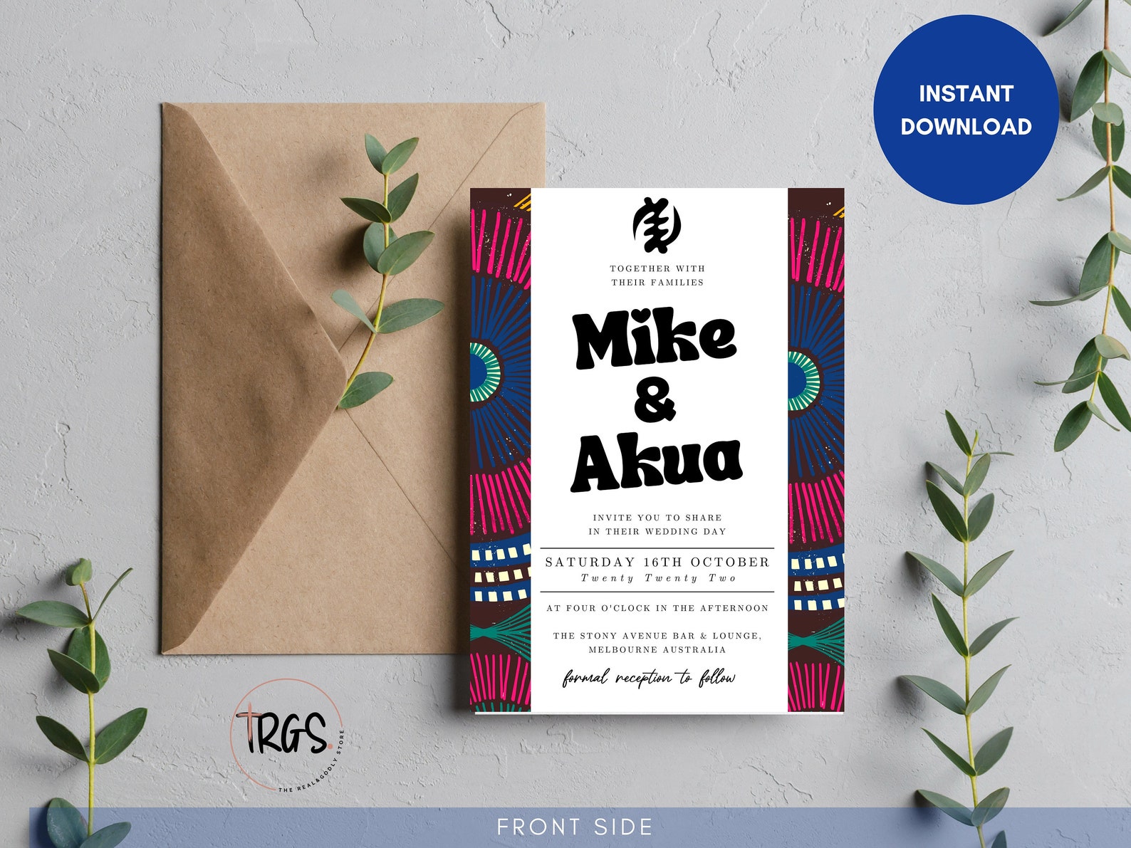 African Wedding Invitation, African Wedding Printable, African Style ...