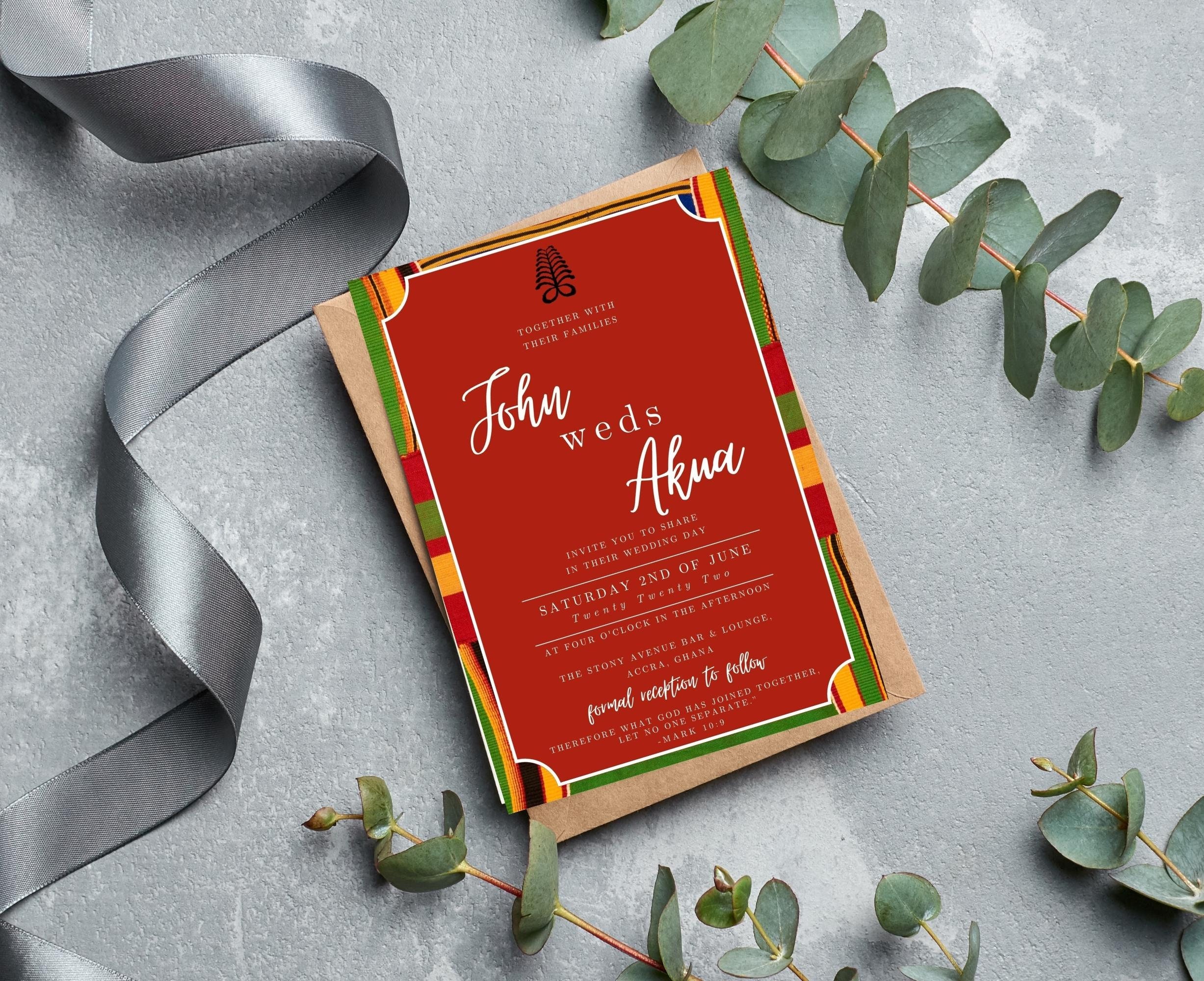 African Traditional Wedding Invitation | Program Timeline | Traditional ...