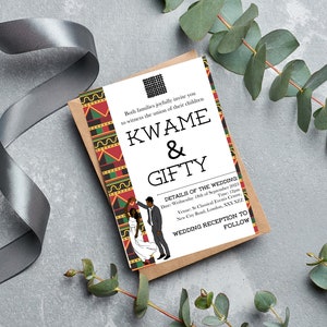 African Kente Wedding Card | African Wedding Invitations | African ...