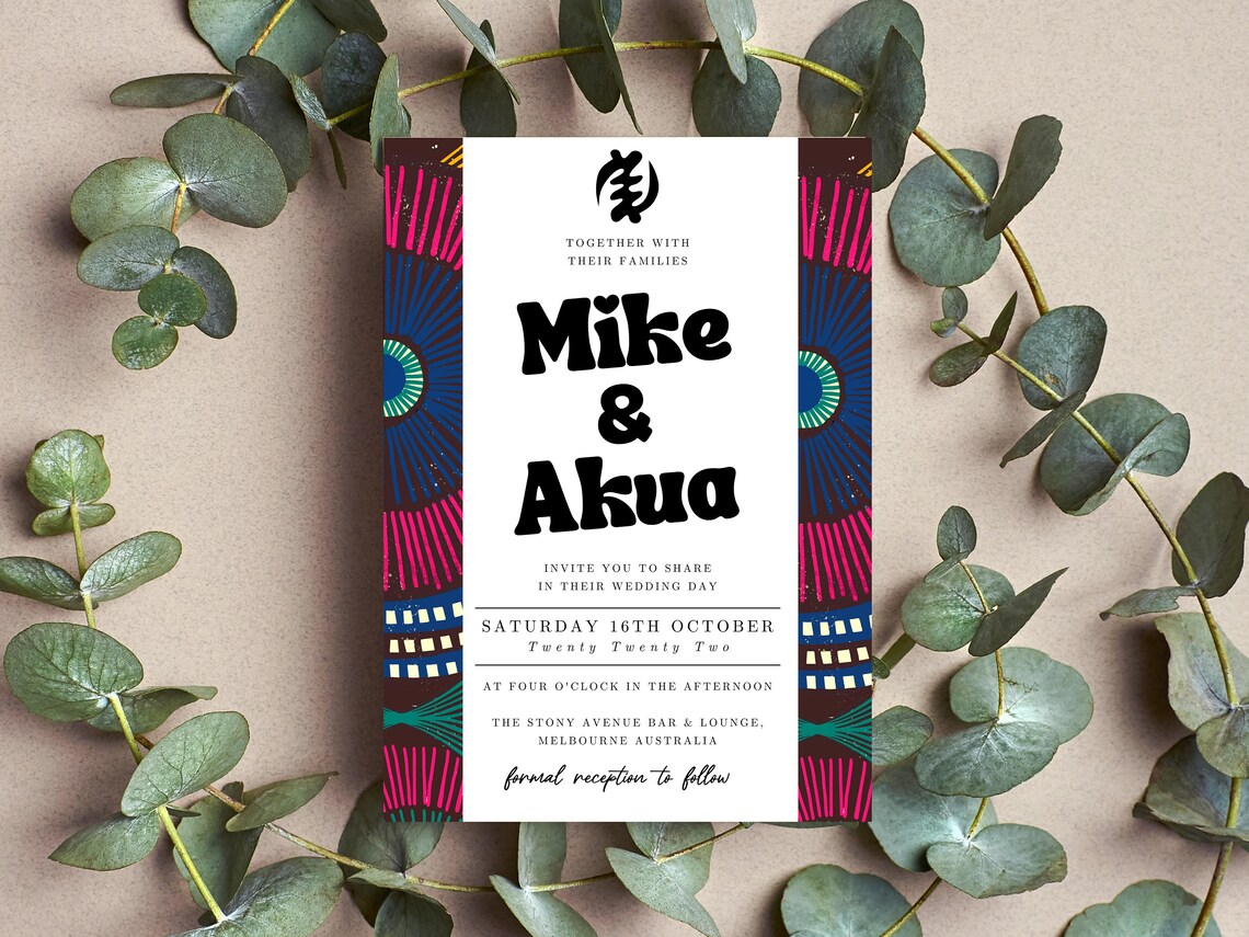 African Wedding Invitation, African Wedding Printable, African Style ...