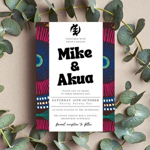 African Wedding Invitation, African Wedding Printable, African Style ...