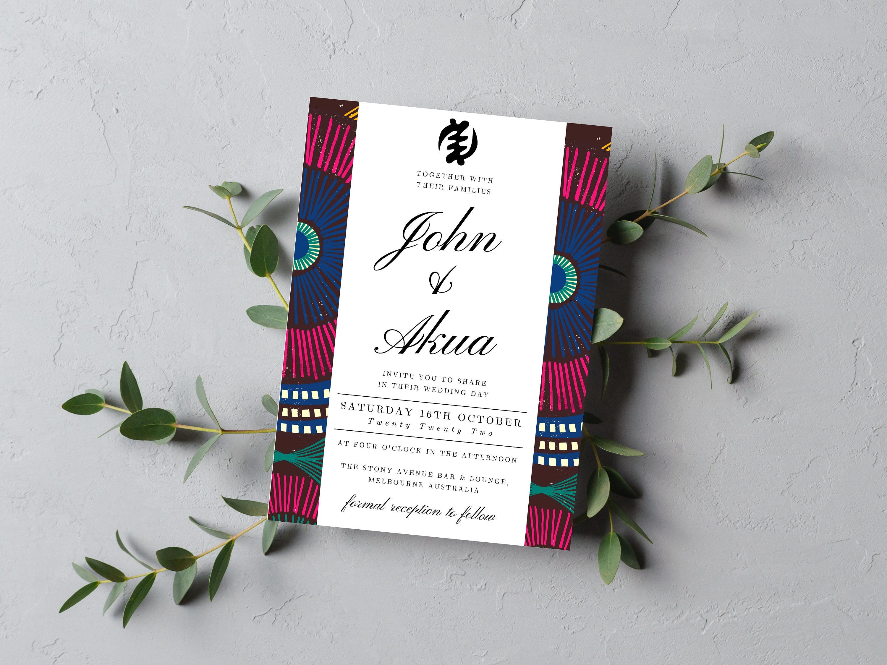African Wedding Invitation, African Wedding Printable, African Style ...
