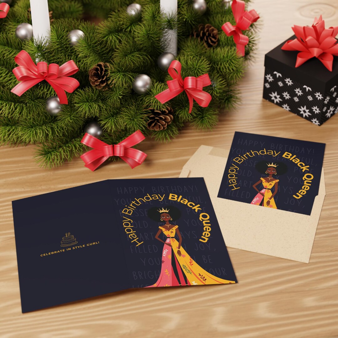 African Birthday Cards (happy Birthday Black Queen) - Etsy