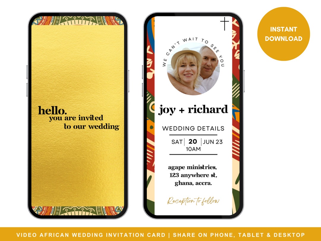 African Wedding Invitation | Africa Theme Invitation | Africa ...