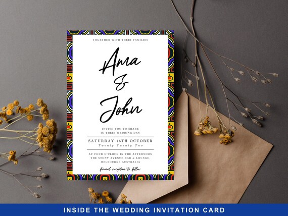 African Style Wedding Invitations Wedding Invitation African Stock