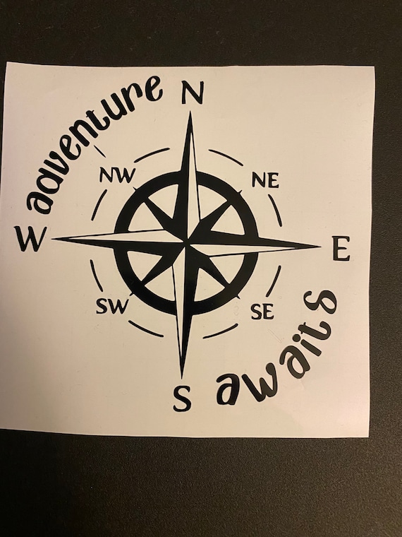 Adventure Awaits Compass Decal - Etsy
