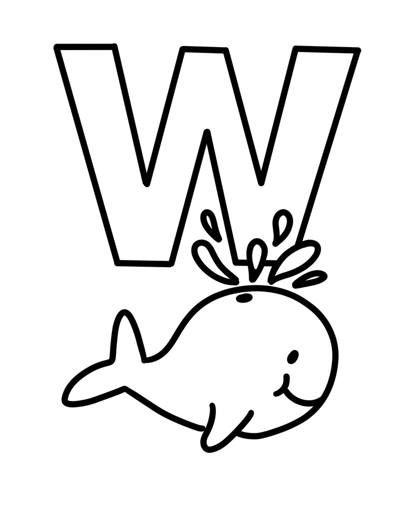 Kids Alphabet Coloring Pages - Etsy