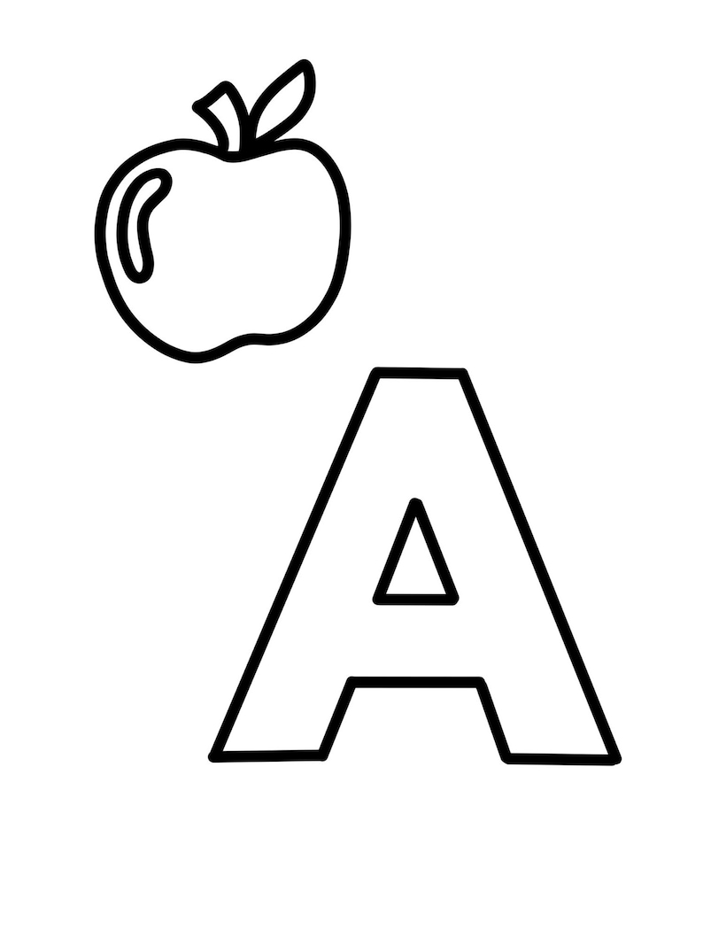 Kids Alphabet Coloring Pages - Etsy