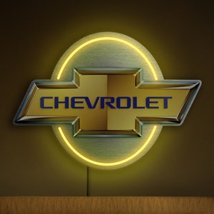 Chevrolet Neon Sign, Chevrolet Logo Light, Chevrolet Garage Sign ...