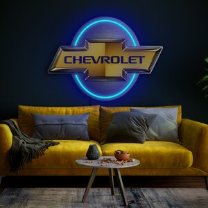 Chevrolet Neon Sign, Chevrolet Logo Light, Chevrolet Garage Sign ...