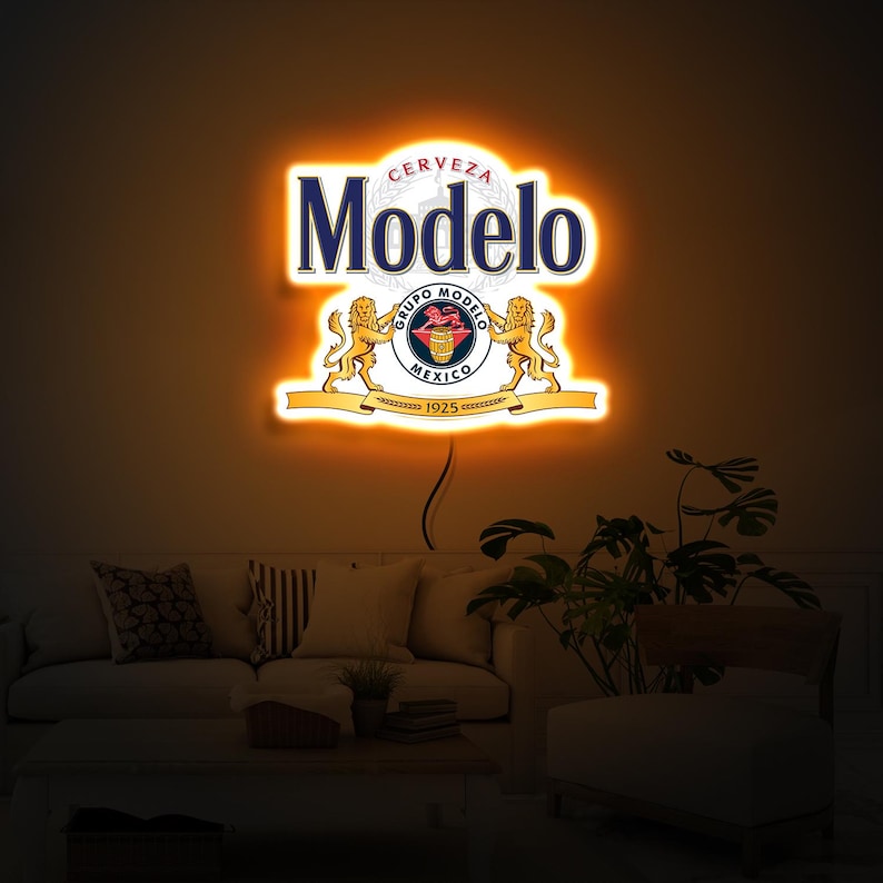 Modelo Neon Sign, Modelo Logo Lighted, Modelo Beer Sign, Bar Neon Sign ...