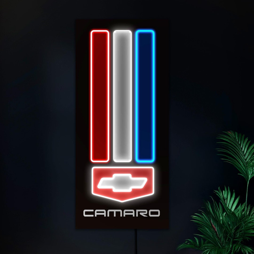 Chevrolet Camaro Neon Sign, Camaro Led Sign, Chevrolet Camaro Logo Sign ...