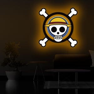 One Piece Neon Sign, One Piece Flag Sign, One Piece Skull Sign, Anime ...
