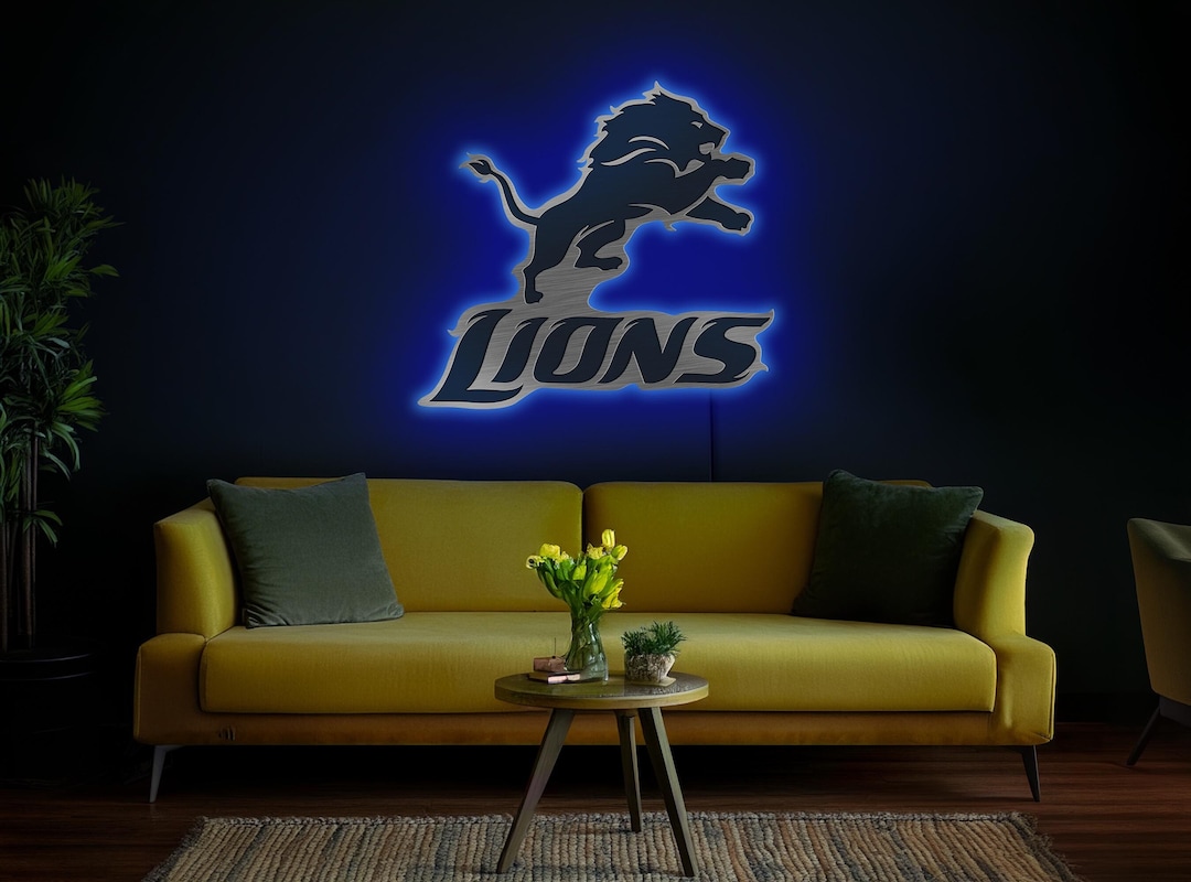 Detroit Lions Neon Sign, Detroit Lions Led Sign, Detroit Lions Logo ...