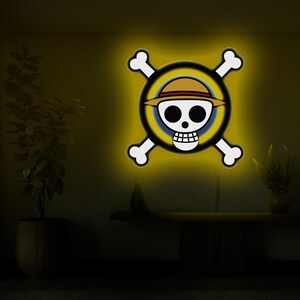 One Piece Neon Sign, One Piece Flag Sign, One Piece Skull Sign, Anime ...