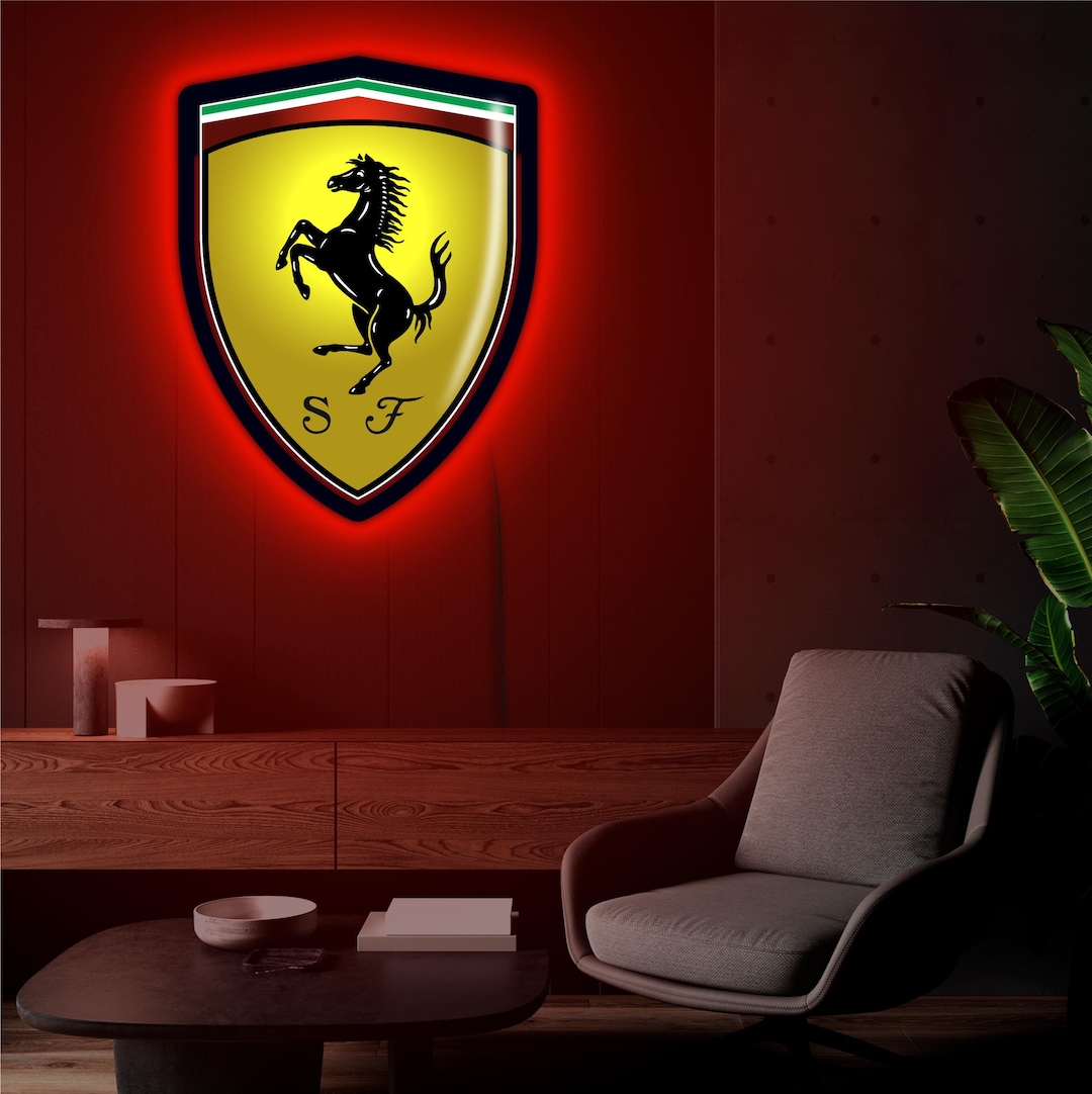Ferrari Neon Sign, Ferrari Logo Wall Art, Ferrari Light Sign, Ferrari ...