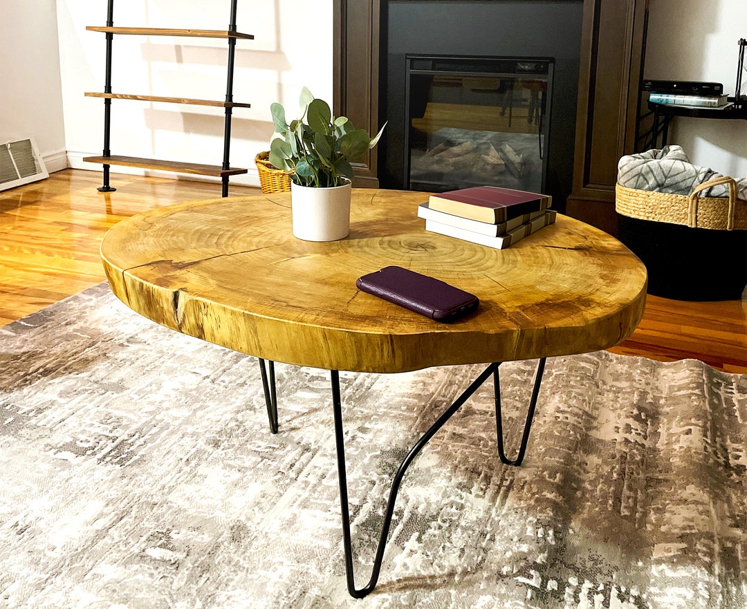 Slab Coffee Table Rustic Table Roundcoffee Table Wood - Etsy