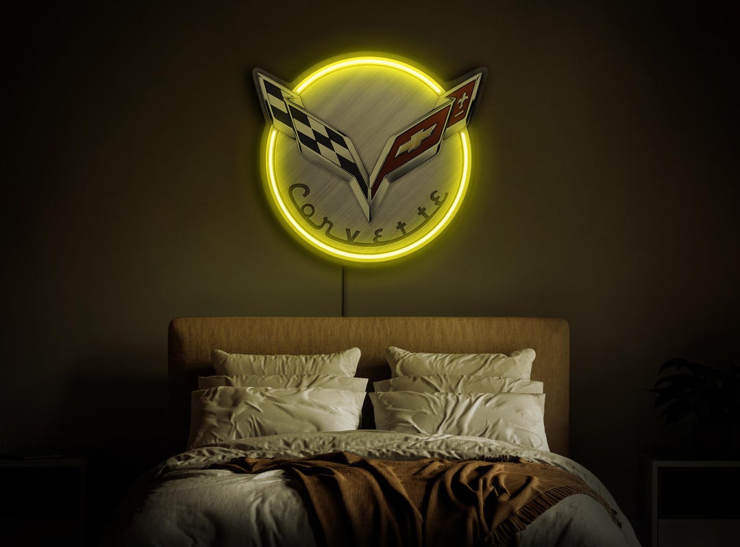 Corvette Neon Sign, Corvette Garage Wall Art, Chevrolet Corvette Lover ...