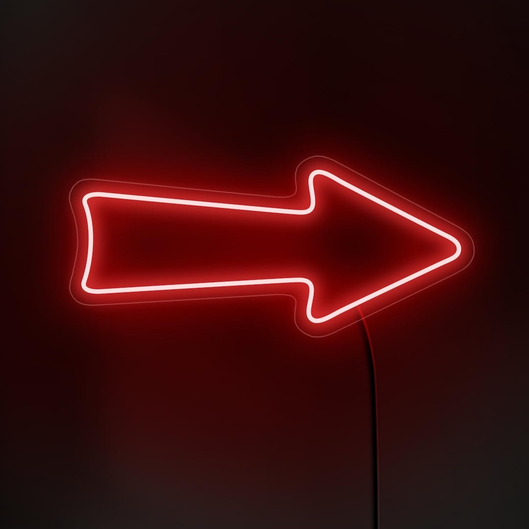 Arrow Neon Sign, Arrow Led Sign, Direction Neon Sign, Navigation Neon ...