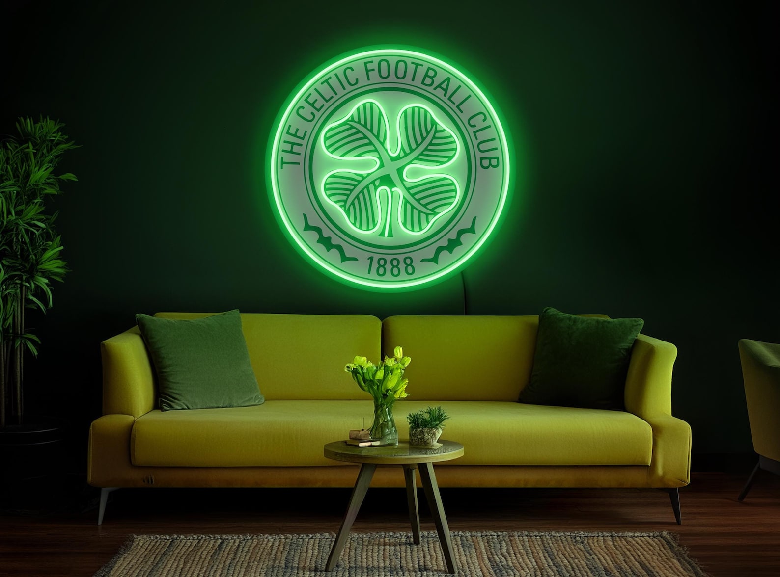 FC Celtic Neon Sign, FC Celtic Led Sign, FC Celtic Logo, Celtic ...